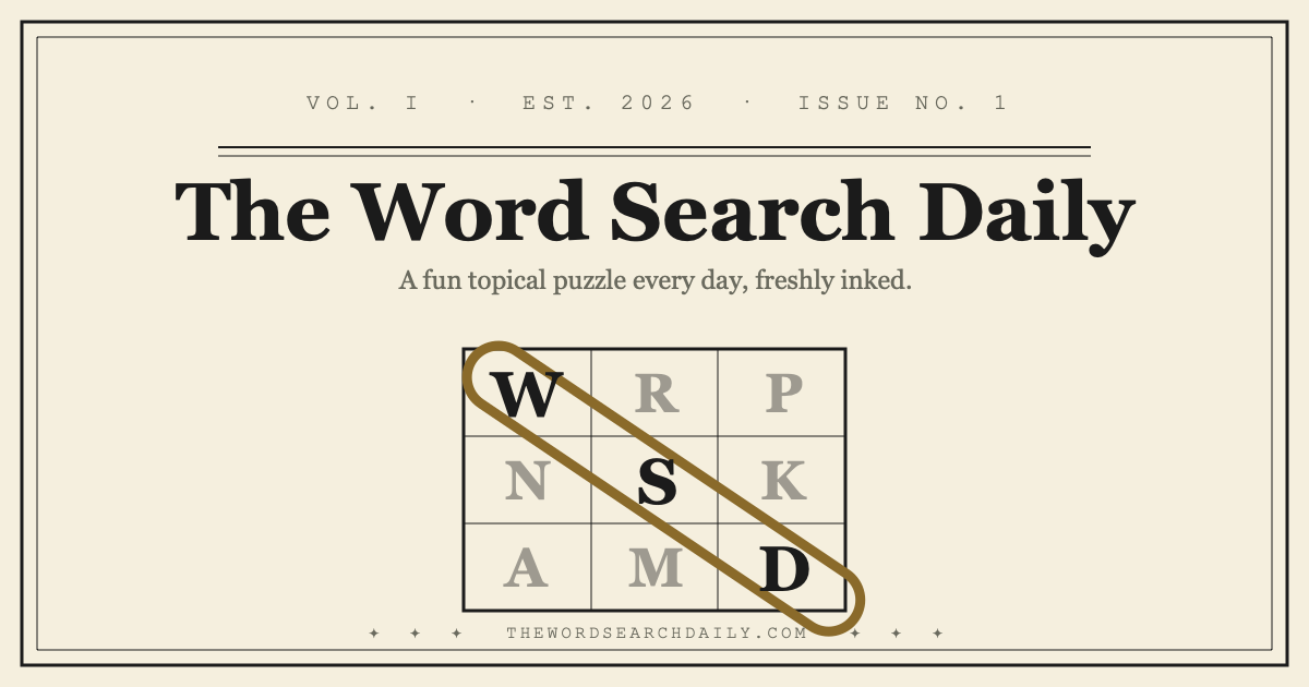 The Word Search Daily — A fun topical puzzle every day